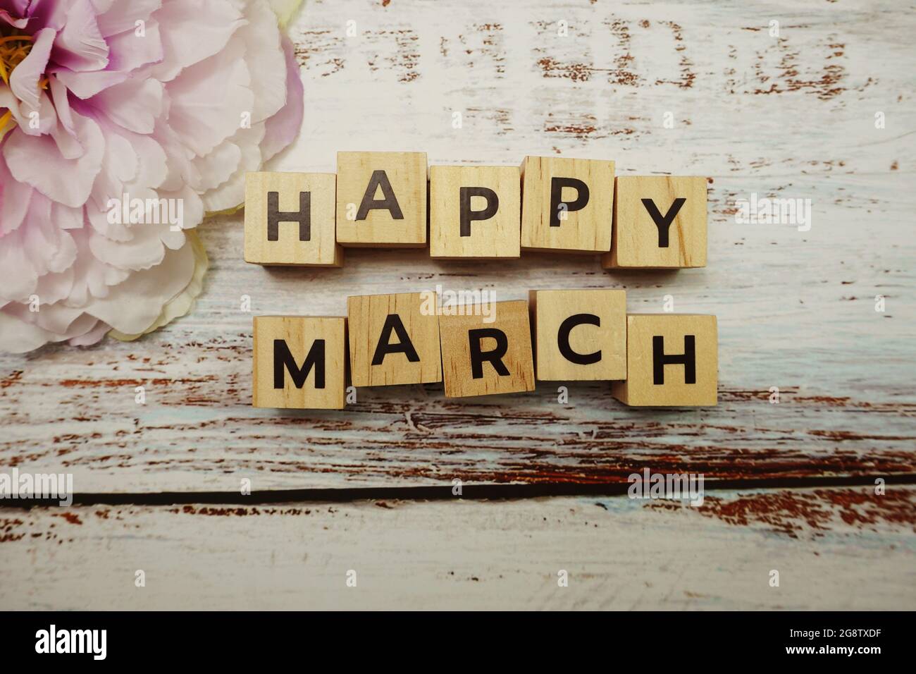 Happy march alphabet letters hi-res stock photography and images - Alamy