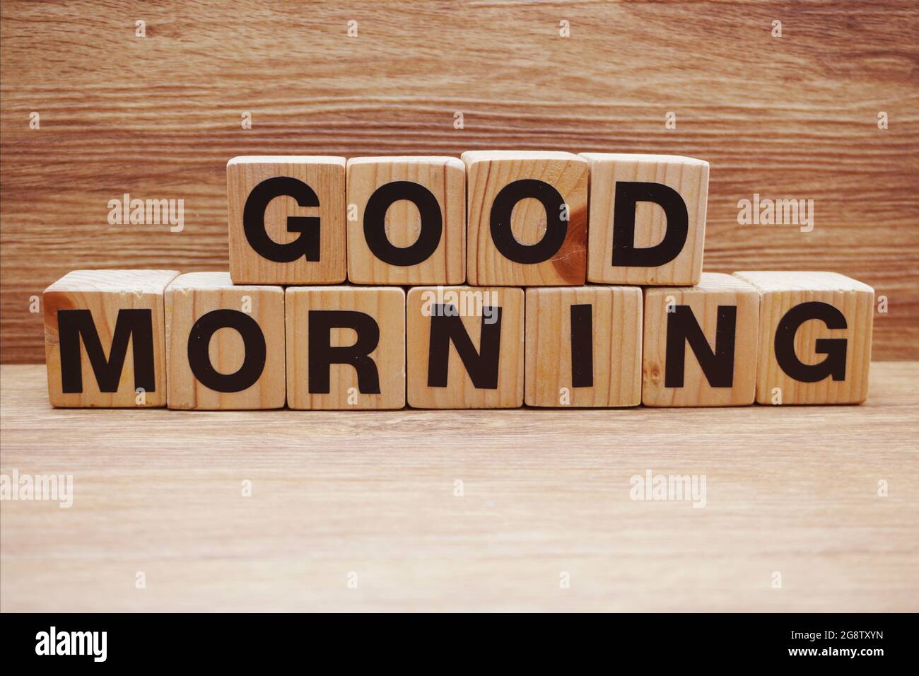 good morning wooden letters alphabet on wooden background Stock Photo ...