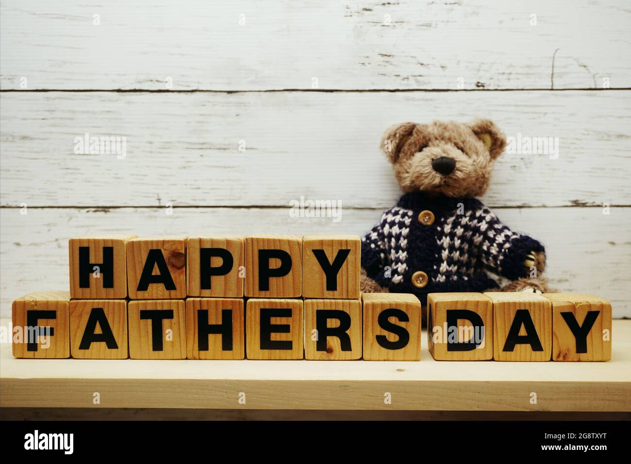 Happy Father's Day background concept with alphabet letters with teddy ...