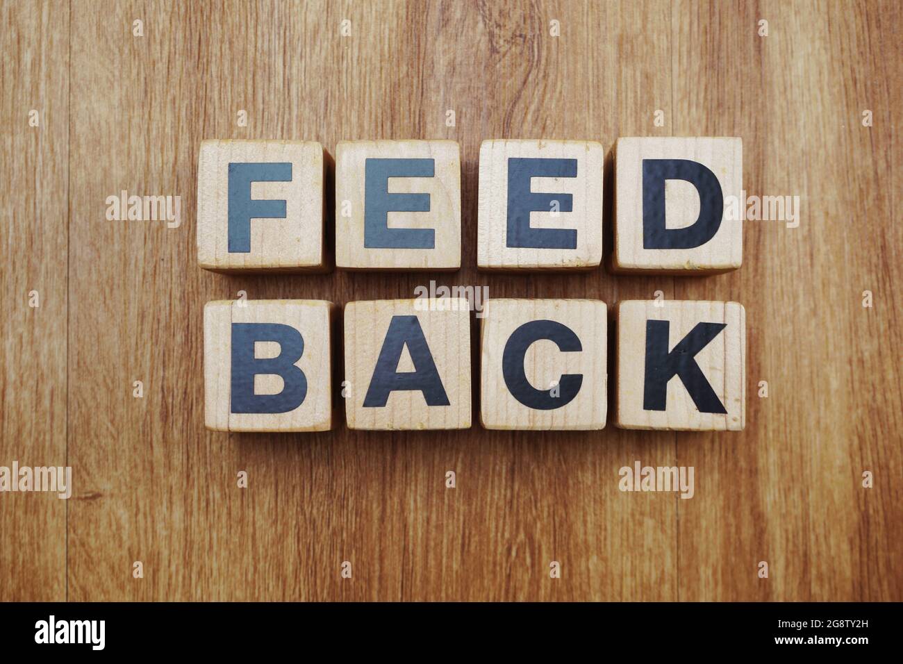 feedback word alphabet letter on wooden background Stock Photo - Alamy