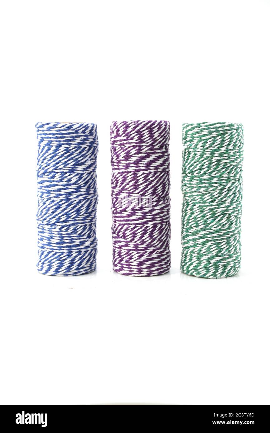 roll of mail rope isolated on white background Stock Photo - Alamy