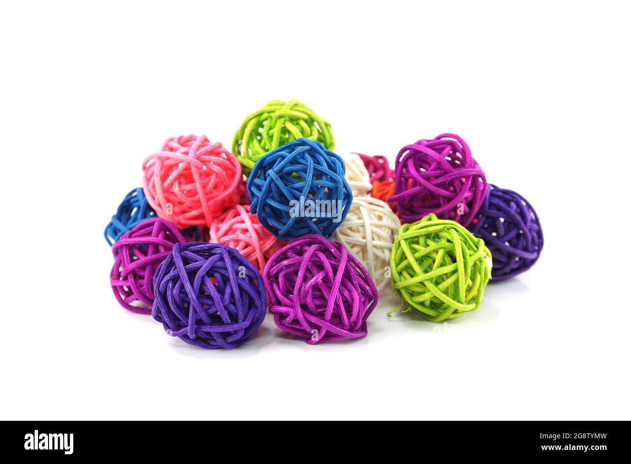 colorful rattan ball isolated on white background Stock Photo - Alamy