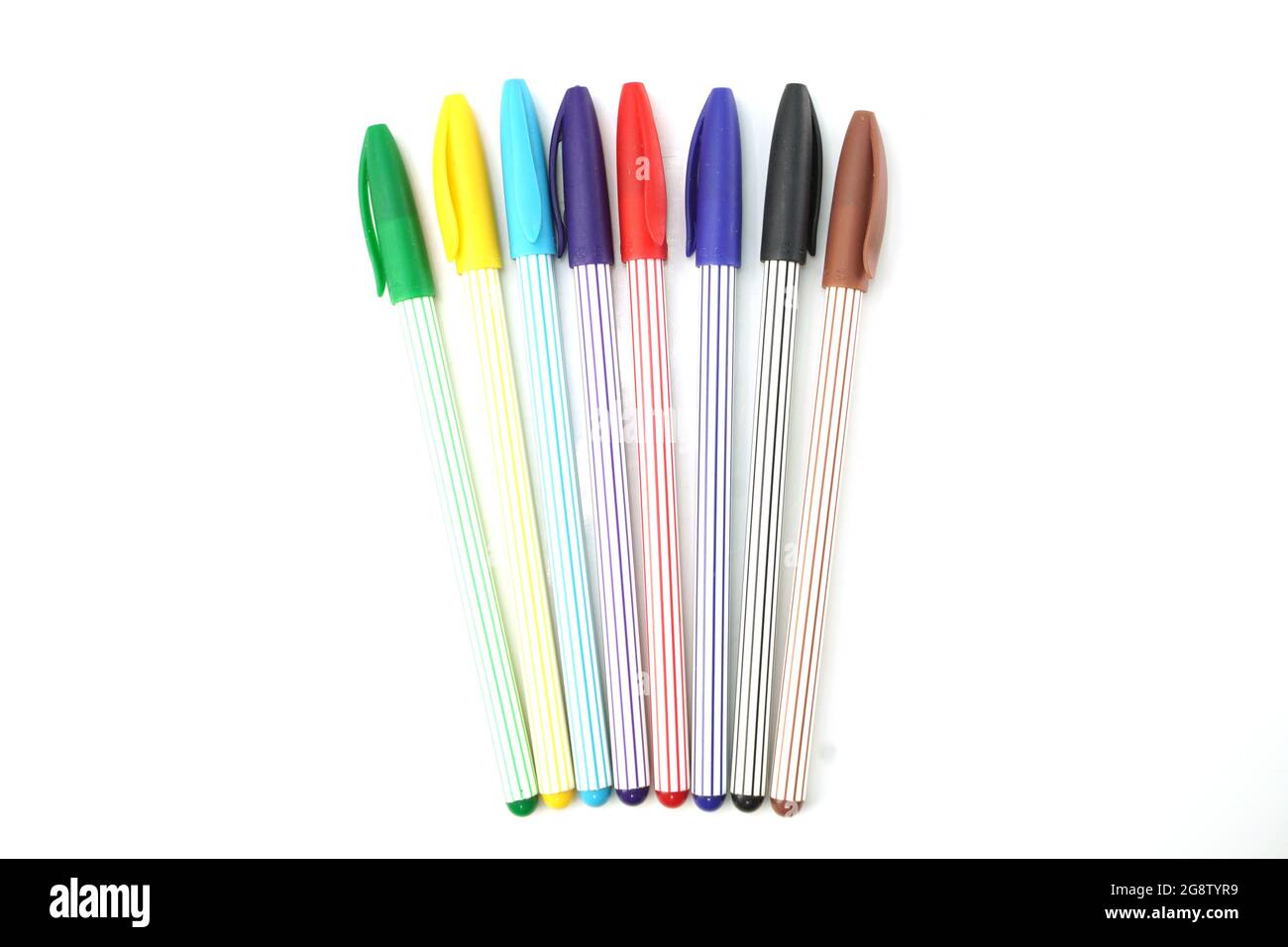 colorful pen isolated on white background Stock Photo - Alamy