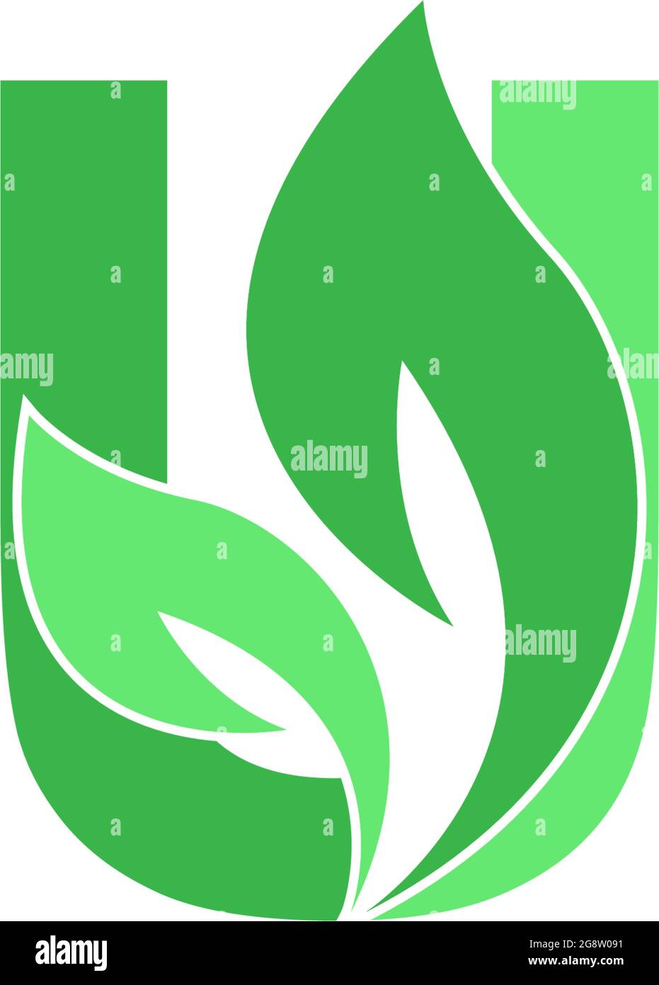 Letter U logo leaf icon design concept vector Stock Vector Image & Art ...