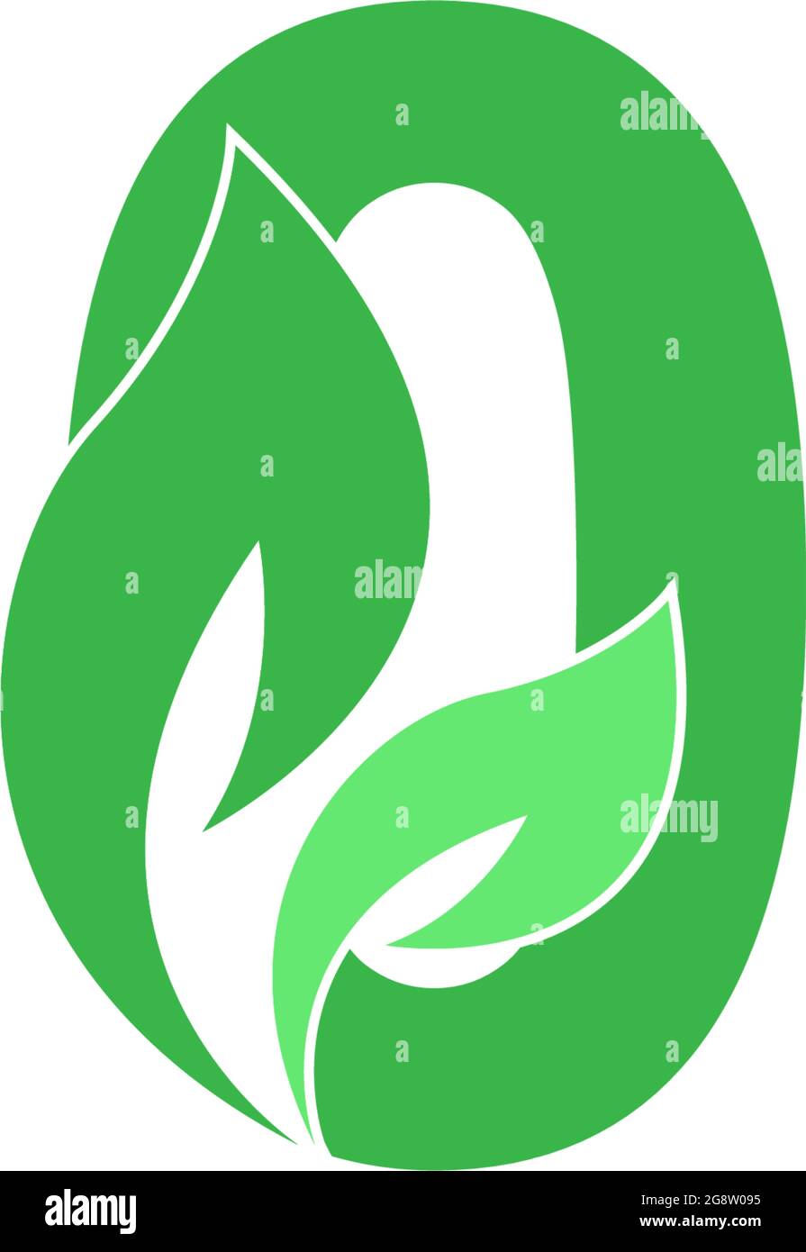 Letter zero logo leaf icon design concept vector Stock Vector Image ...
