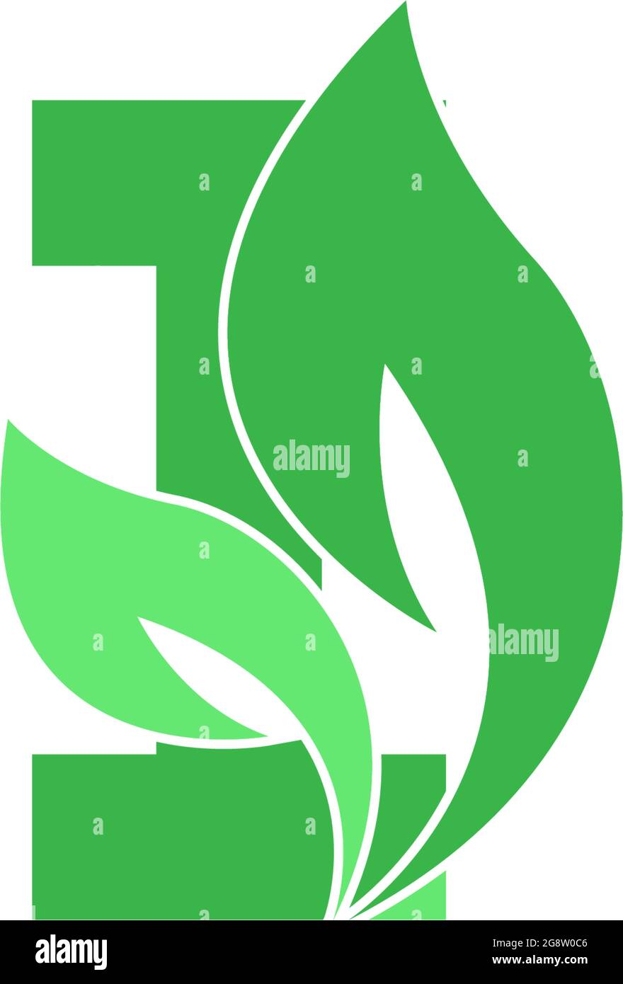 Letter I logo leaf icon design concept vector Stock Vector Image & Art ...