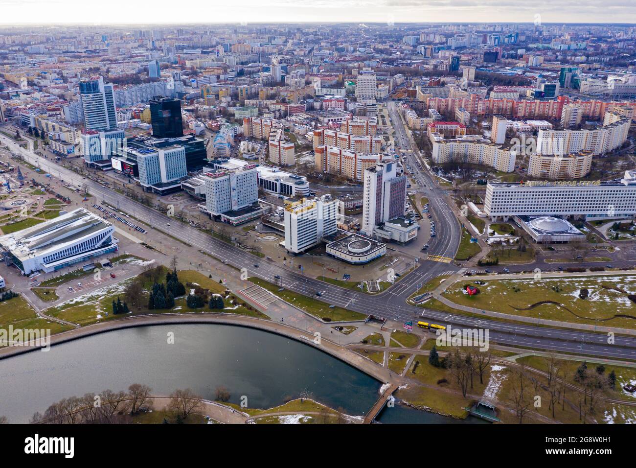Aerial view of Minsk Stock Photo - Alamy