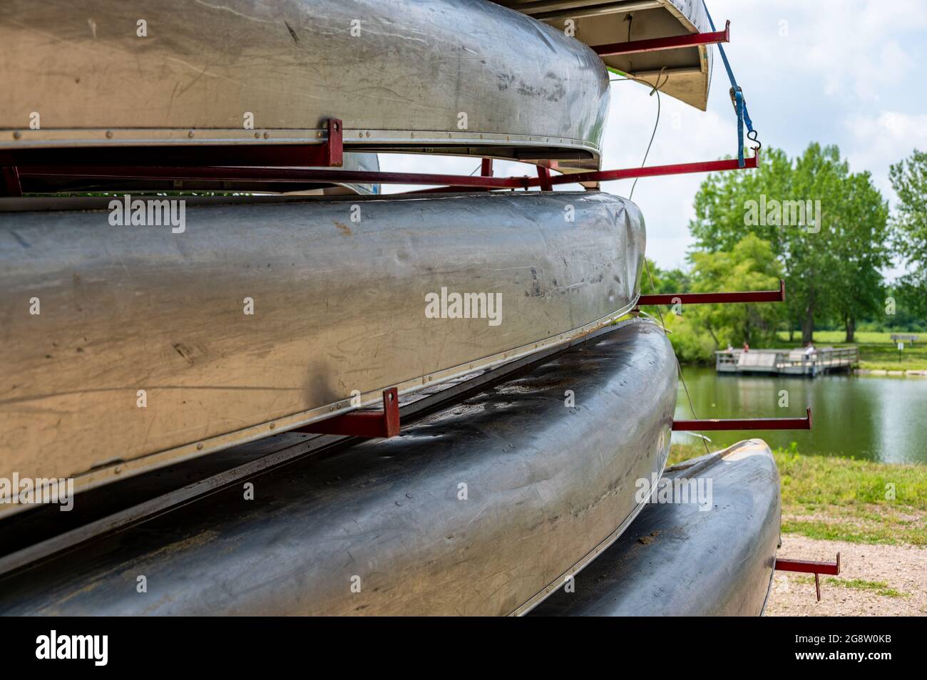 Canoe storage rack hi-res stock photography and images - Alamy