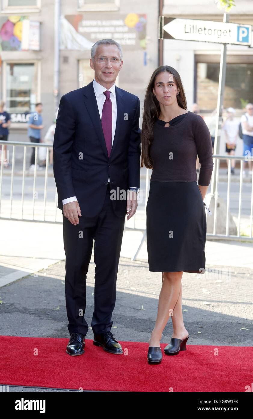 Oslo, Norway. 22nd July, 2021. Jens Stoltenberg and Catharina ...