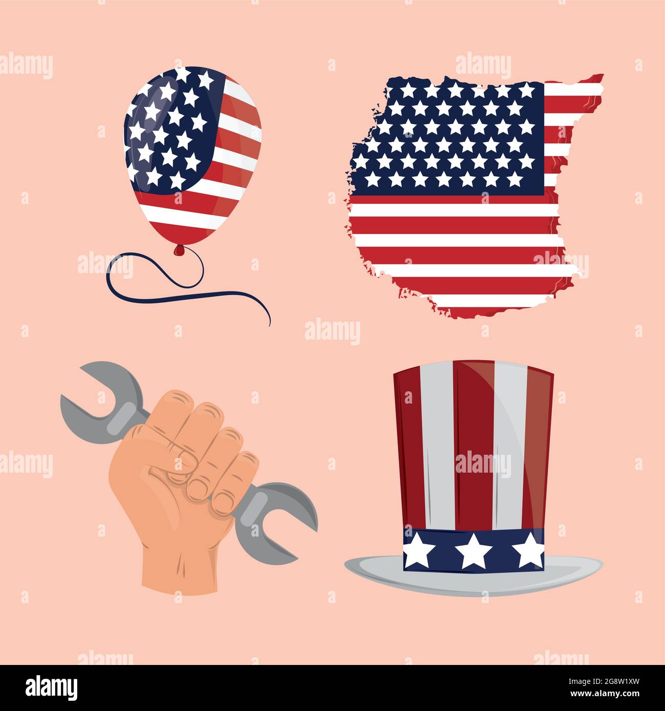 Usa labor day celebration map hi-res stock photography and images - Alamy