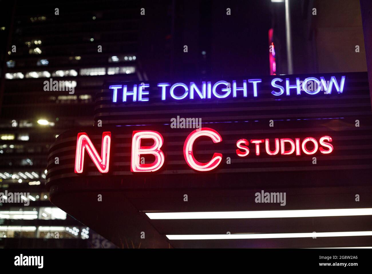 The NBC Studios marquee for The Tonight Show seen in Manhattan. (Photo ...