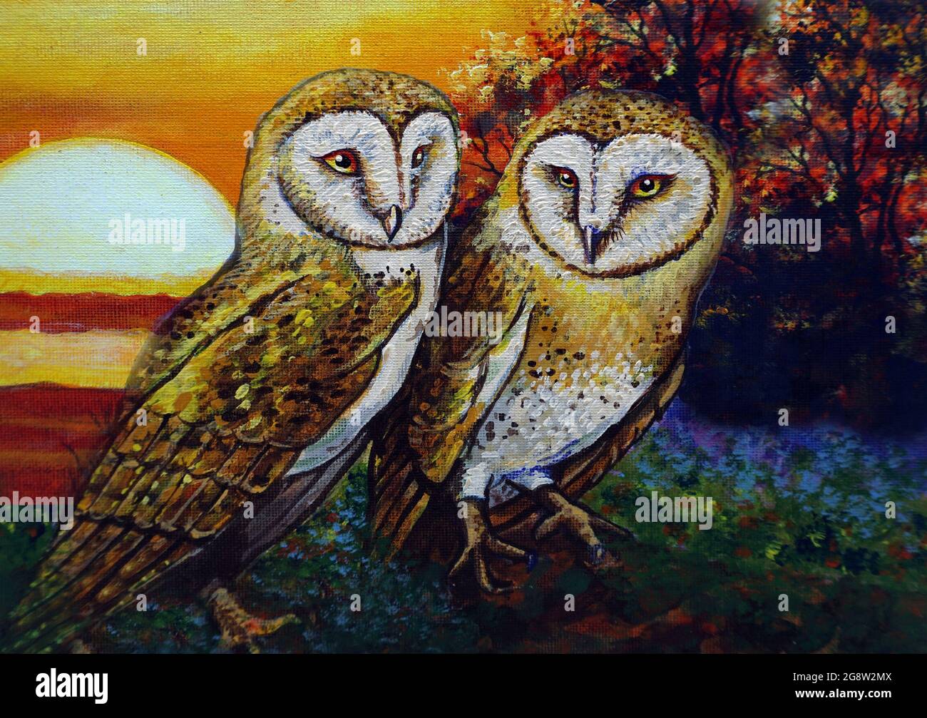 Painting of owl hi-res stock photography and images - Alamy