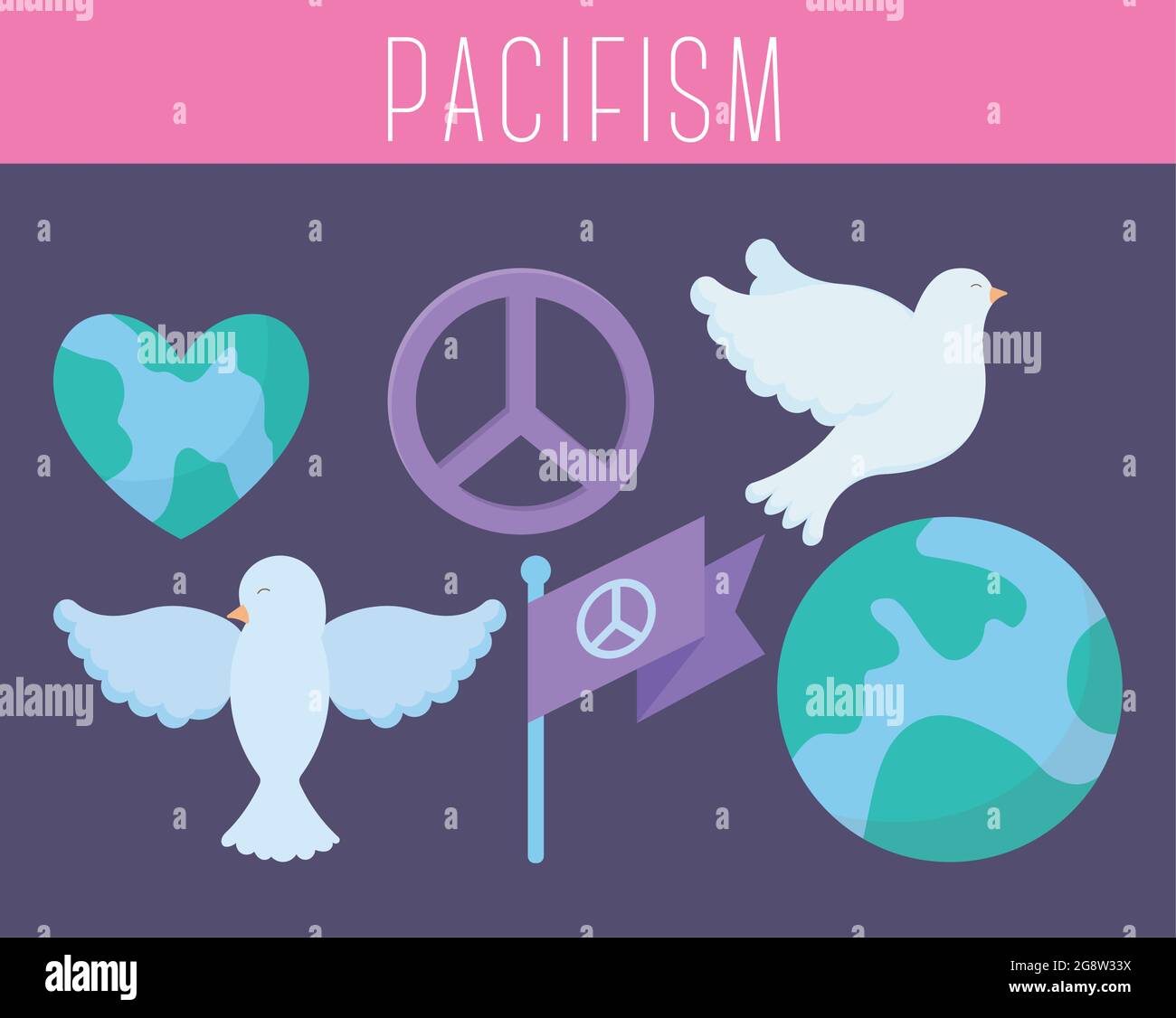 six pacifism icons Stock Vector Image & Art - Alamy