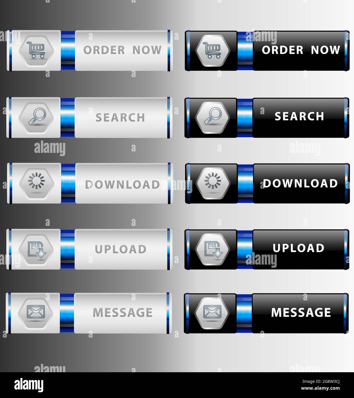 Design of reflected high-detailed modern web buttons Stock Vector Image ...