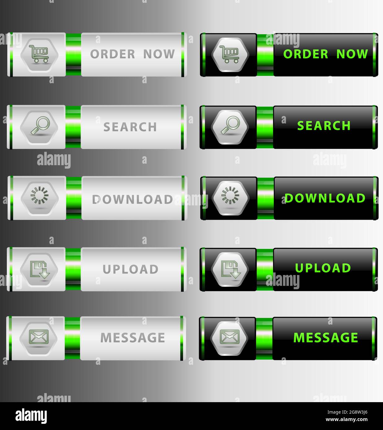 Design of reflected high-detailed modern web buttons Stock Vector Image ...