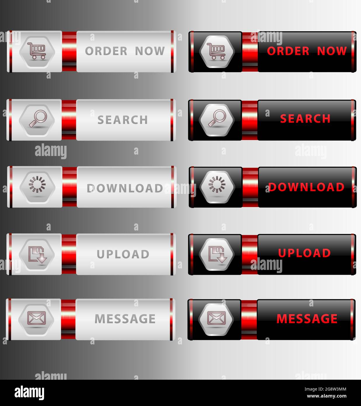 Design of reflected high-detailed modern web buttons Stock Vector Image ...