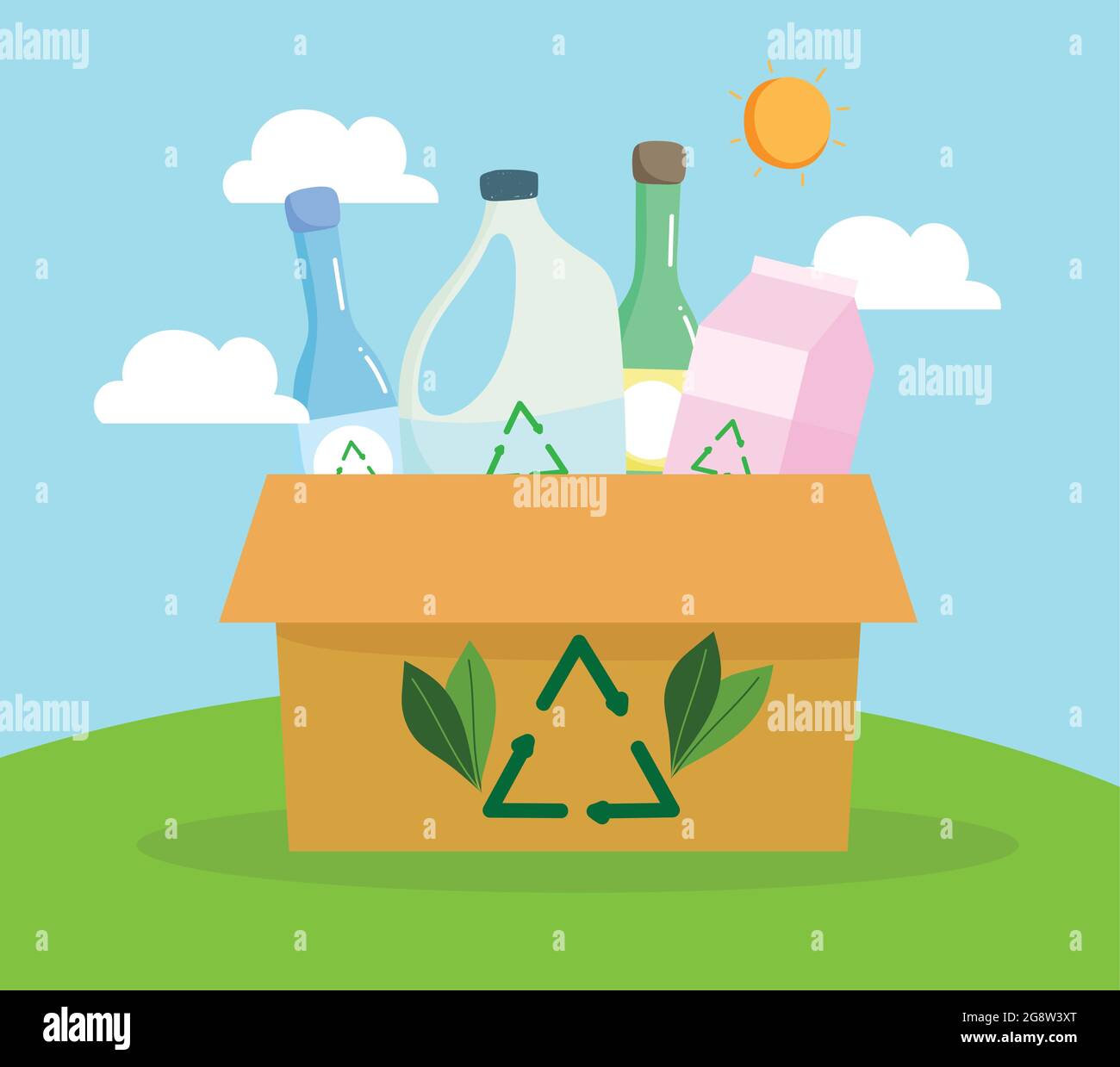 cardboard box recycling Stock Vector Image & Art - Alamy