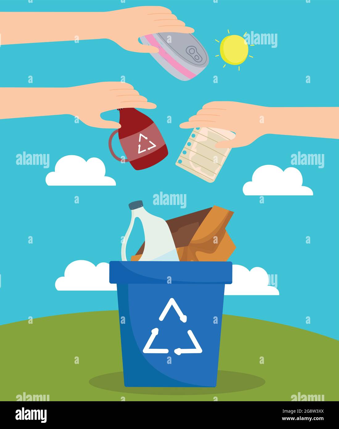hands and assorted garbage Stock Vector Image & Art - Alamy