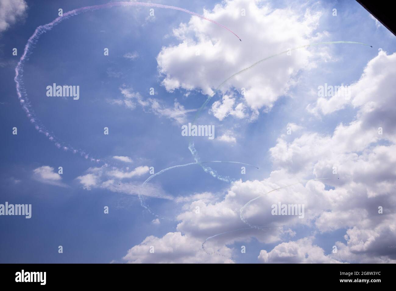 Tokyo, Japan. 23rd July, 2021. Japan Air Force Blue Impulse flyover ...