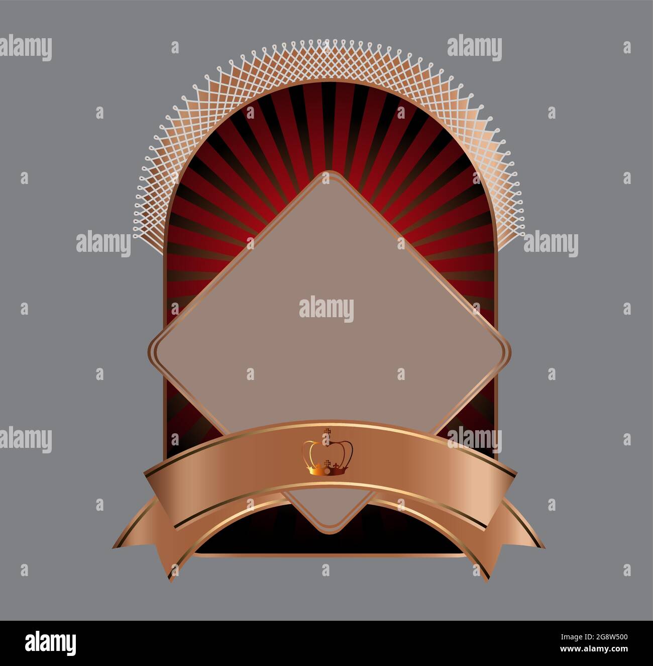 Gold elegant vintage shield label design template with copyspace Stock ...