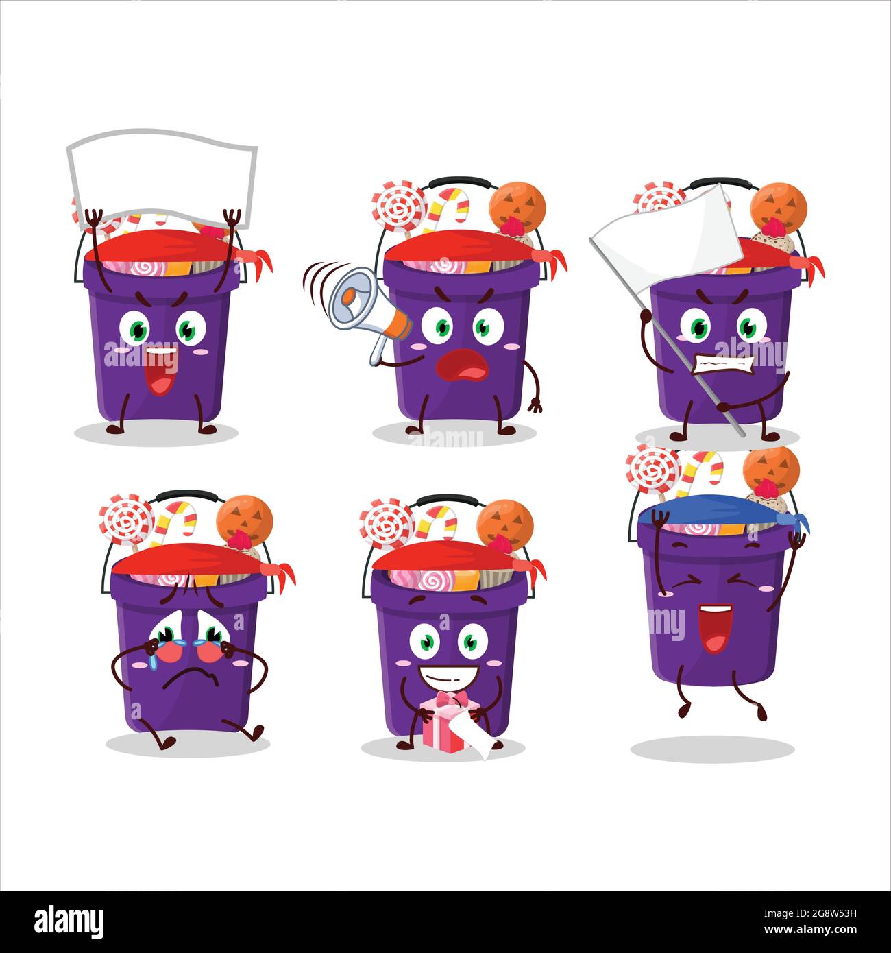 Mascot design style of bucket halloween character as an attractive ...