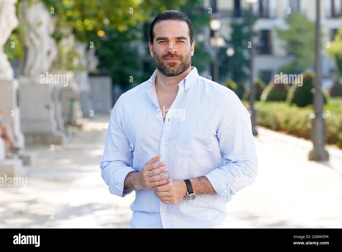 Venezuelan actor Alejandro Nones visits Madrid, Spain on July 22,2021 ...