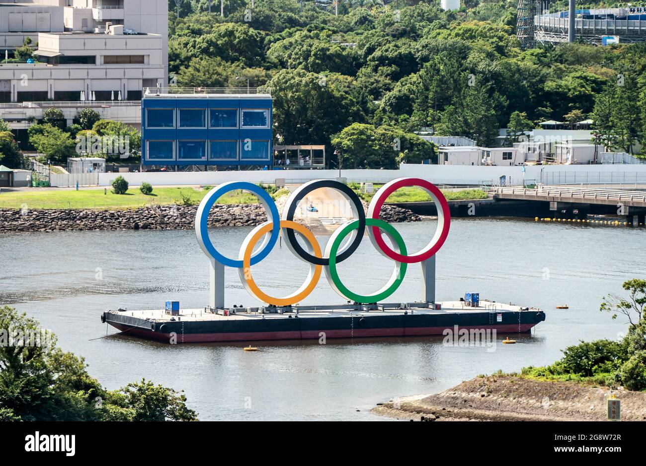 A view of the Olympic rings in Tokyo ahead of the Tokyo 2020 Olympic ...