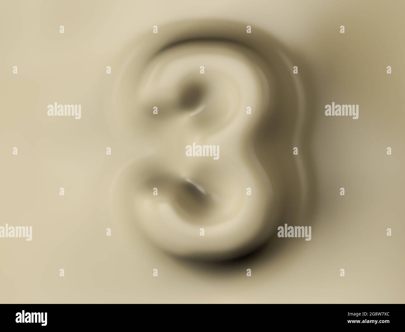 Wax number three background. 3d illustration Stock Photo - Alamy