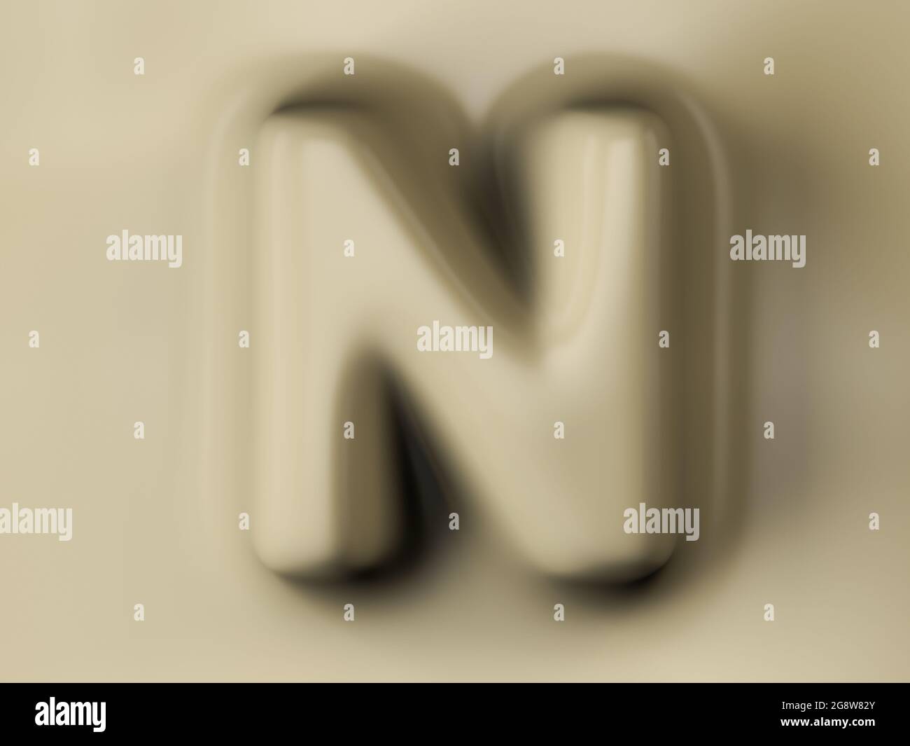 Wax letter N background. 3d illustration Stock Photo - Alamy