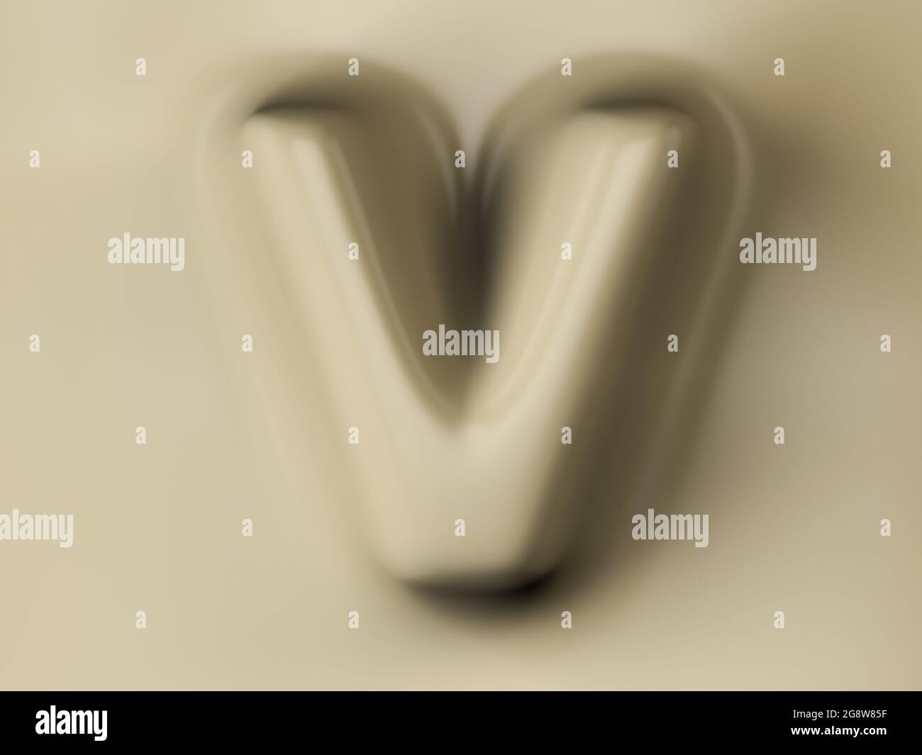 Wax letter V background. 3d illustration Stock Photo - Alamy
