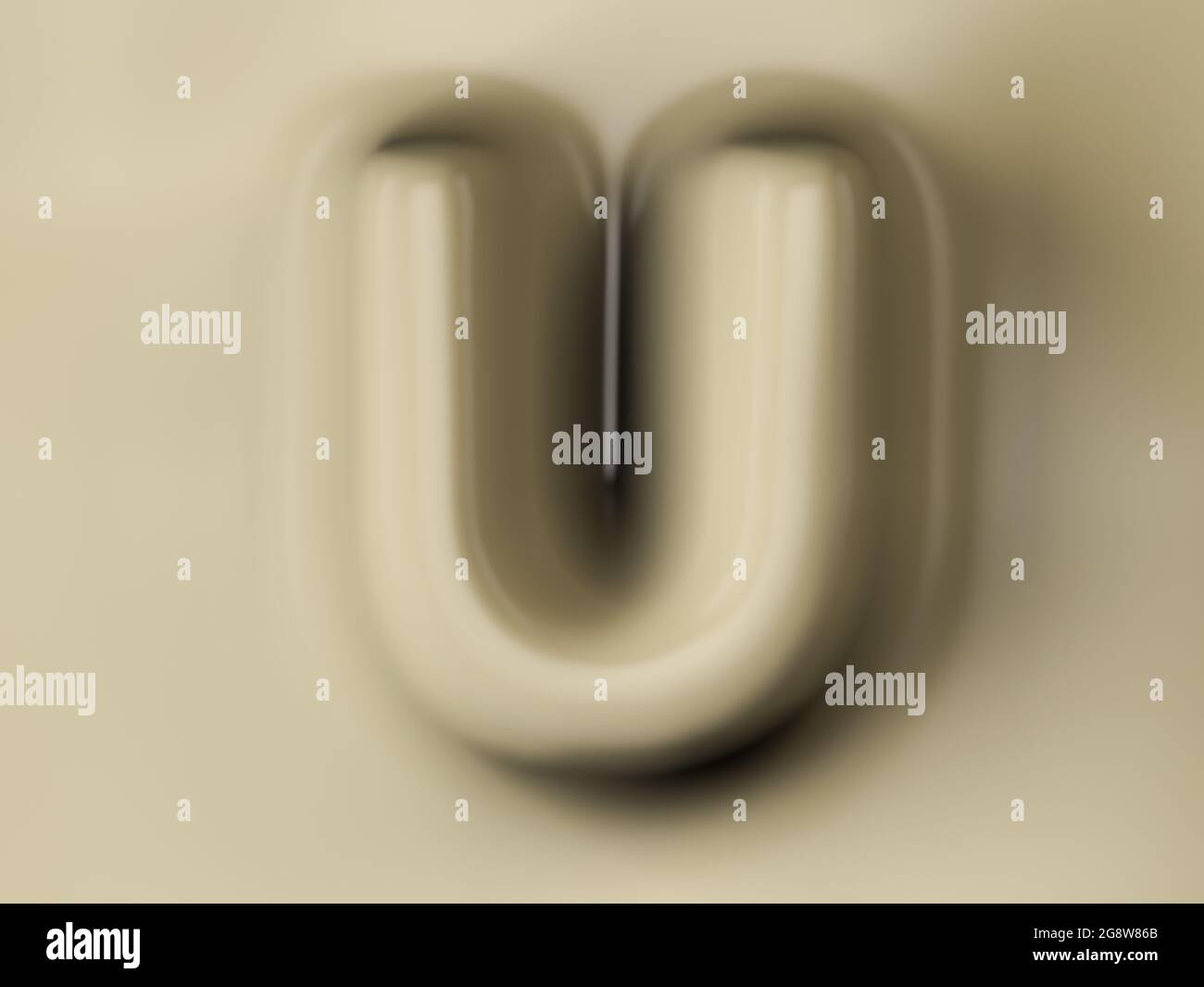 Wax letter U background. 3d illustration Stock Photo - Alamy
