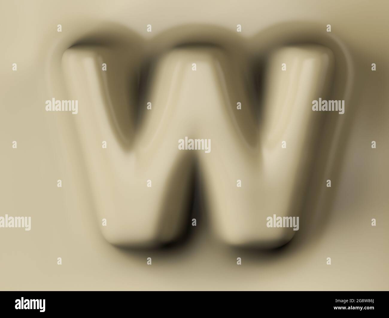 Wax letter W background. 3d illustration Stock Photo - Alamy