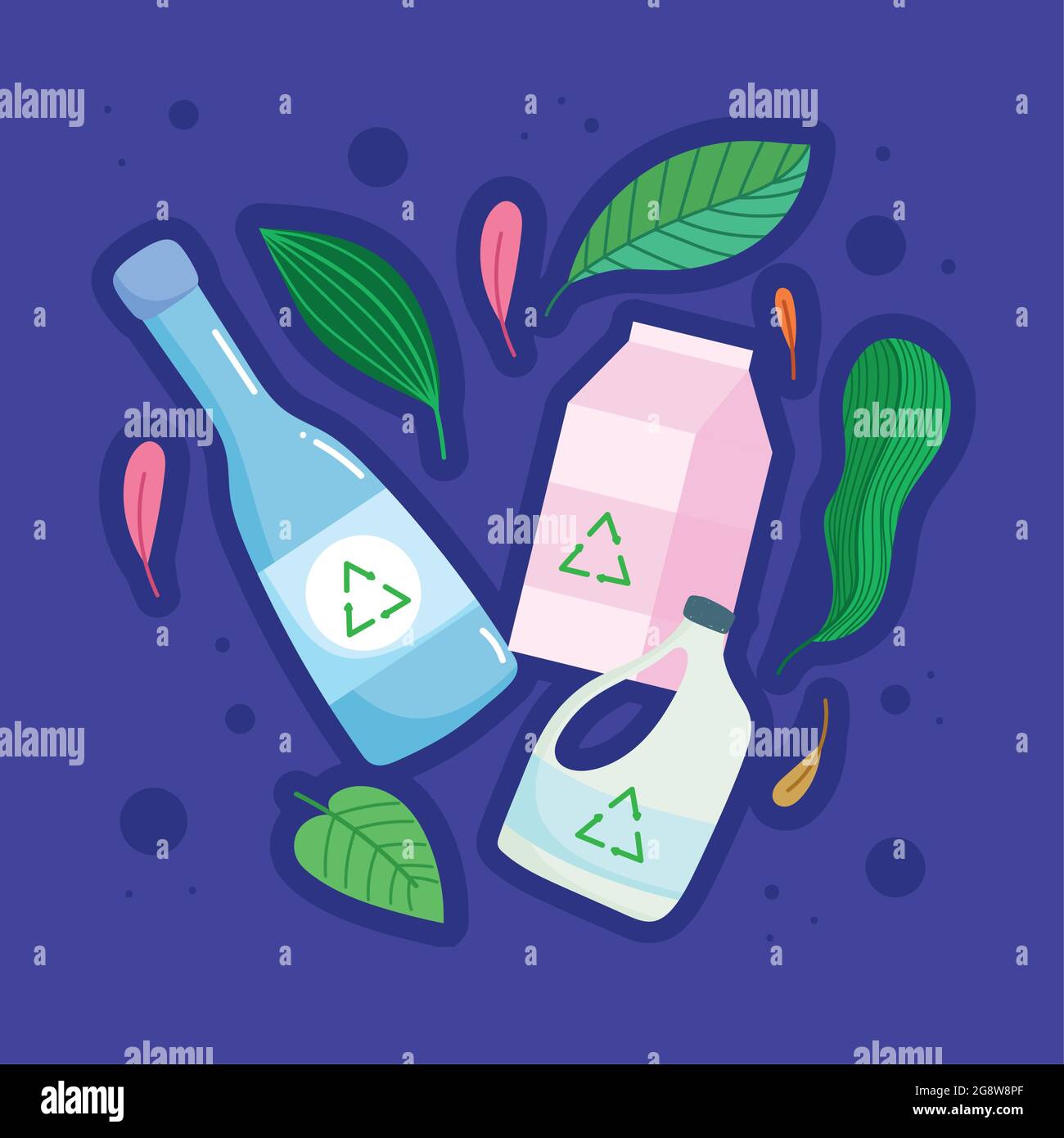 recycle plastic glass and carton Stock Vector Image & Art - Alamy