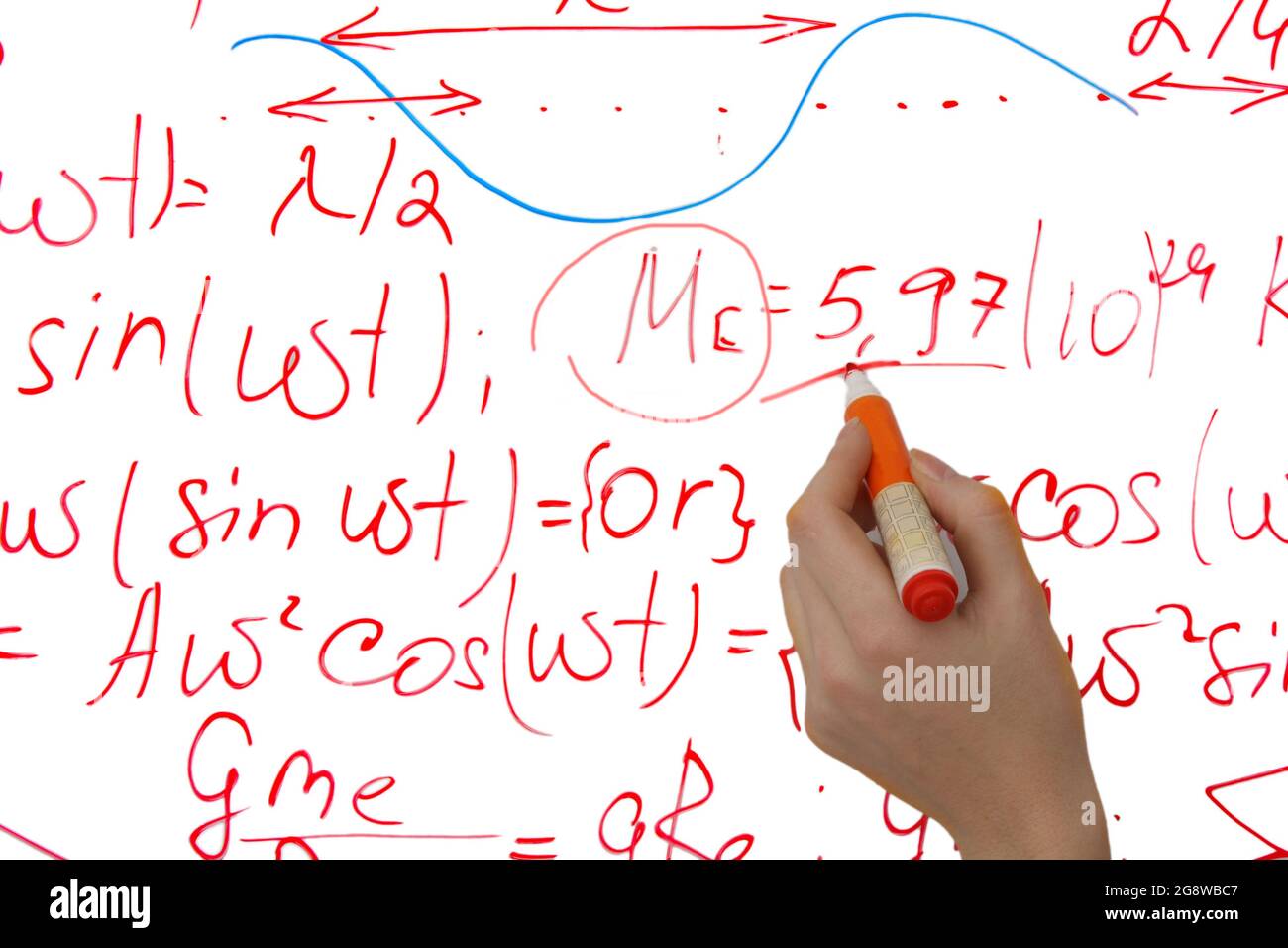 writing on the whiteboard formulas, closeup Stock Photo - Alamy