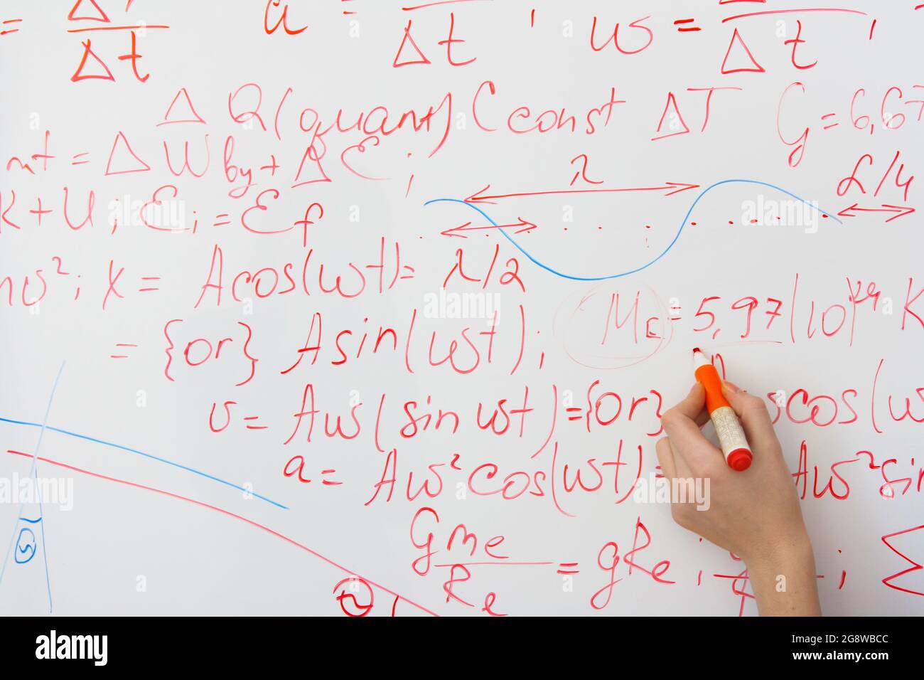 writing on the whiteboard formulas, closeup Stock Photo - Alamy