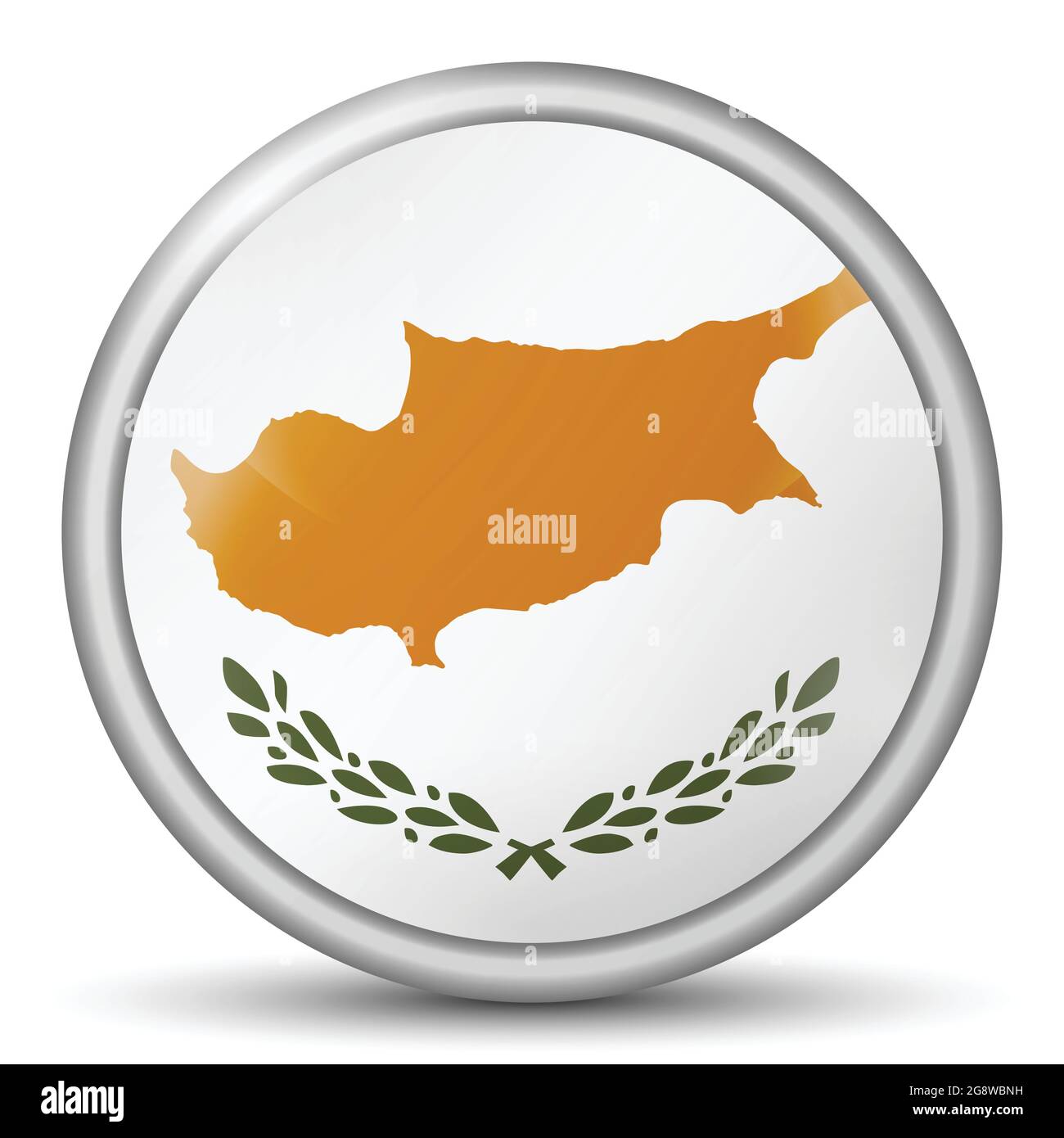 Glass light ball with flag of Cyprus. Round sphere, template icon ...