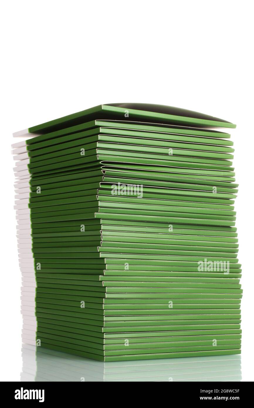 Many green folders isolated on white Stock Photo - Alamy
