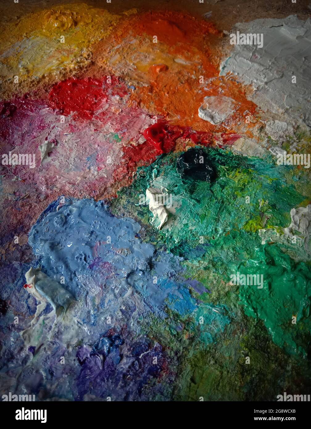 art supplies, drawing, oil painting , mixing palette Stock Photo - Alamy