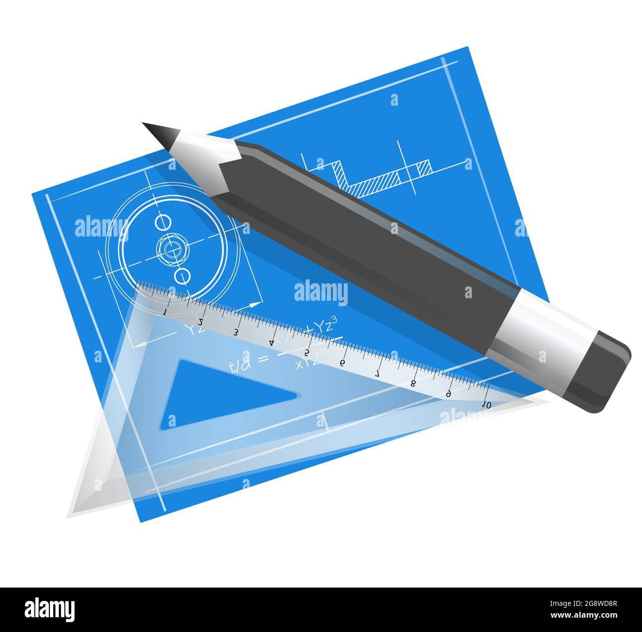 Blueprint Technical Drawing - Stock Icon as EPS 10 File Stock Vector ...