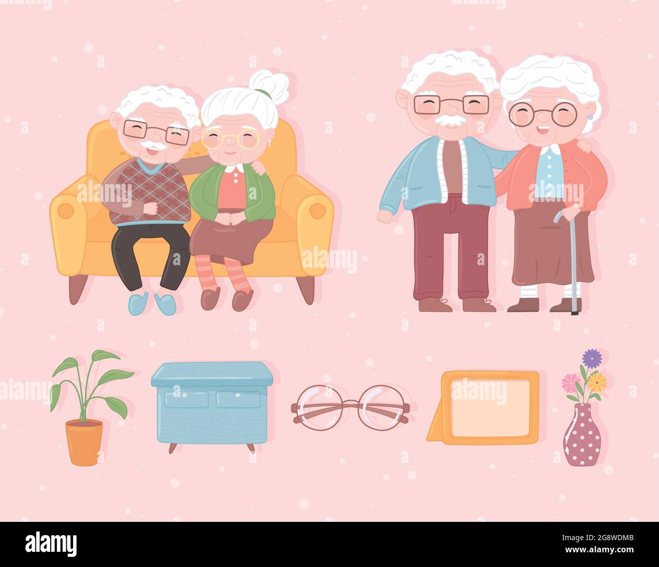 grandparents icon set Stock Vector Image & Art - Alamy