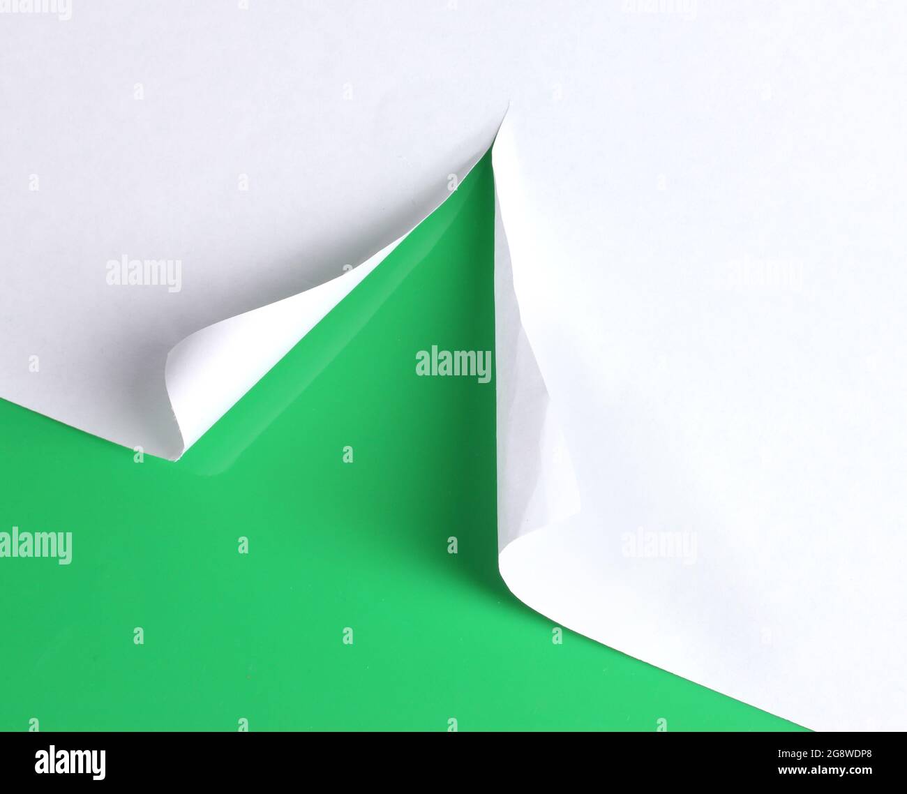 Torn paper with green background Stock Photo - Alamy