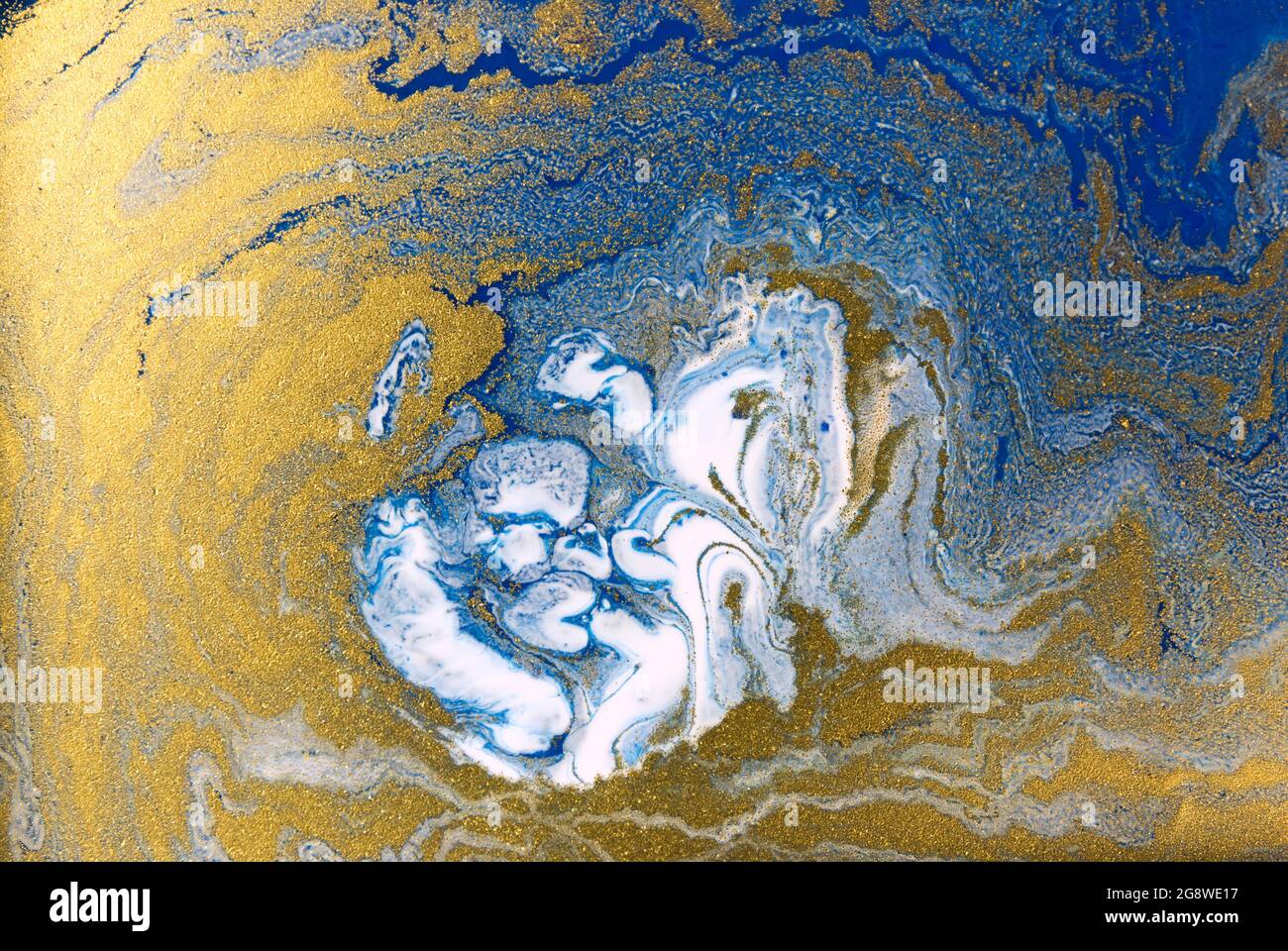 Blue and gold marble imitation artwork background. Liquid navy print ...