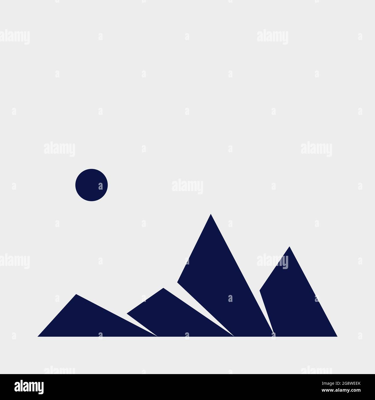 Geometric Mountains silhouette generative art poster illustration Stock ...
