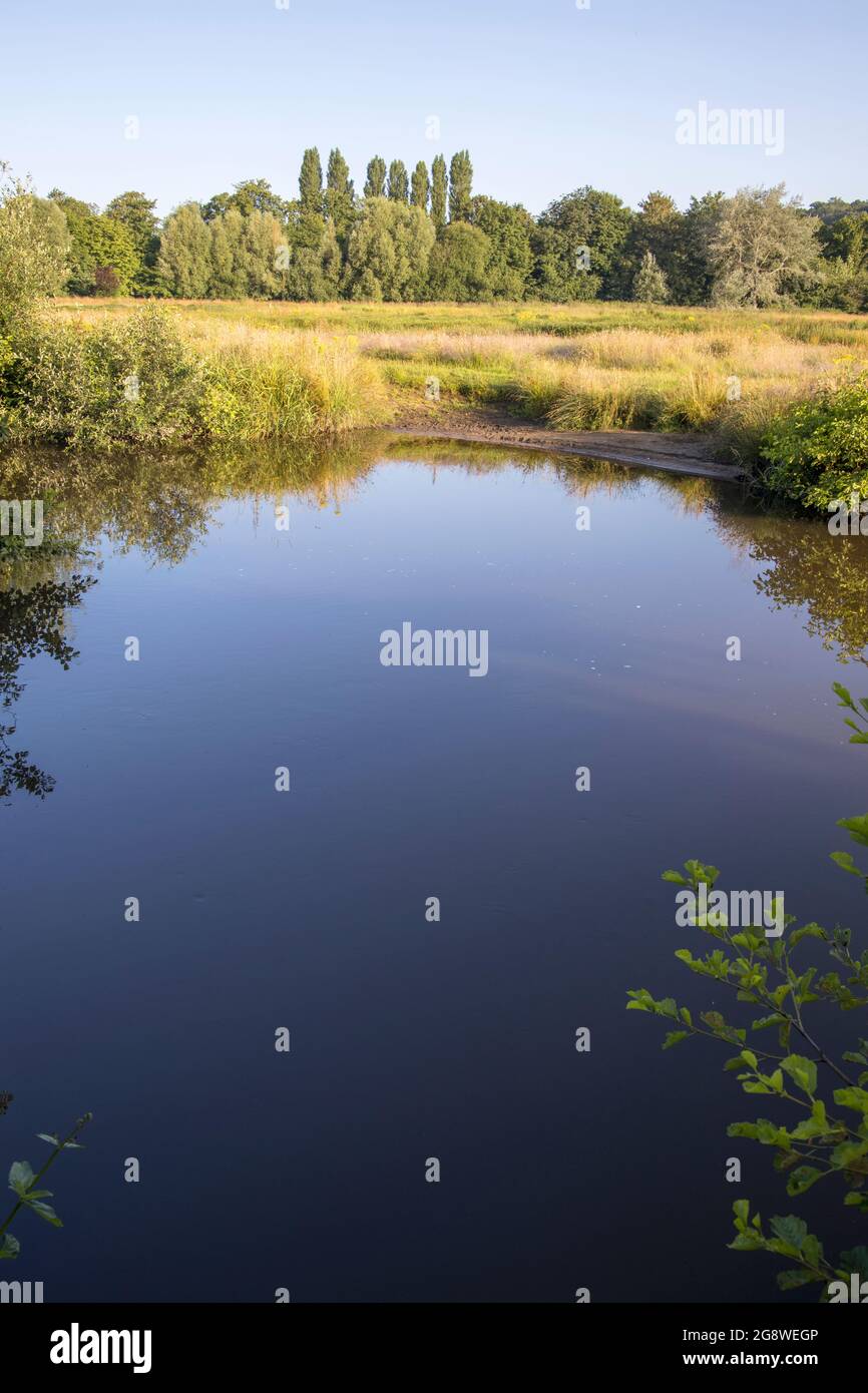 river wey flowing through godalming town surrey Stock Photo - Alamy