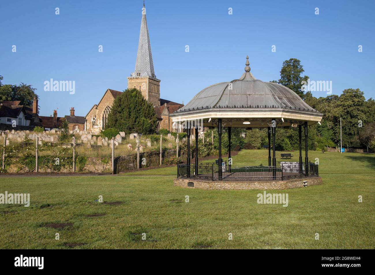 the bandstand in the phillips memorial park in godalming town centre ...