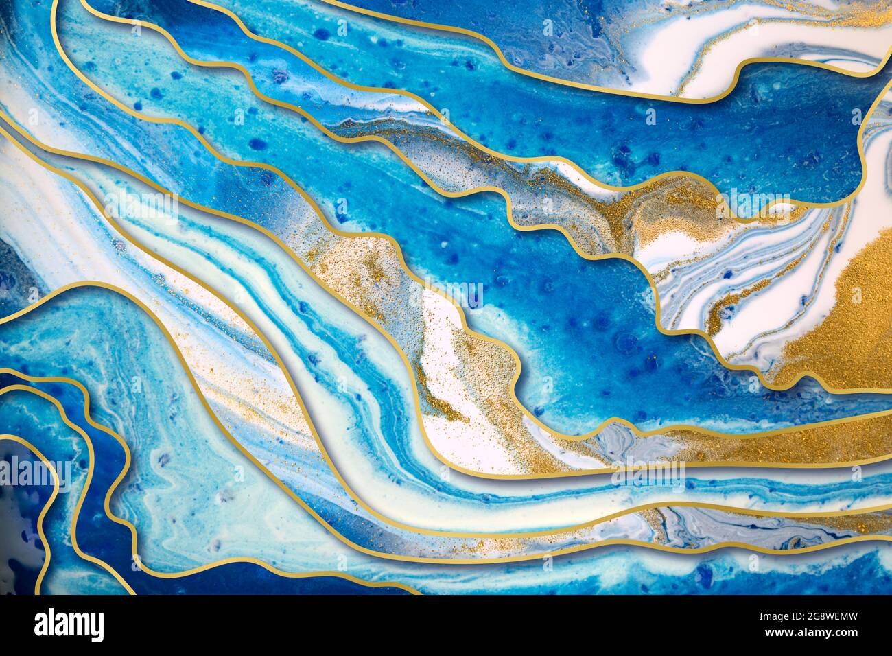 Agate ripple pattern imitation. Blue abstract illustration Stock Photo ...