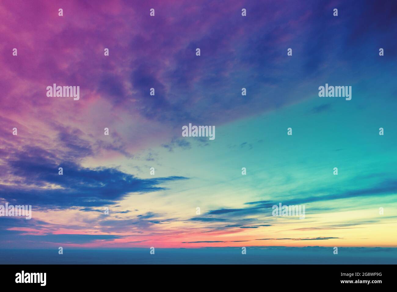 Colorful cloudy sky at sunset. Gradient color. Sky texture. Abstract ...