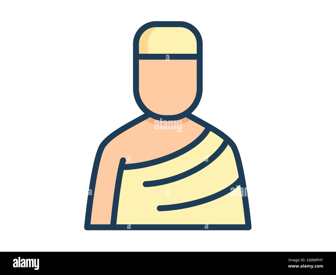 ihram muslim hajj single isolated icon with filled line style vector ...