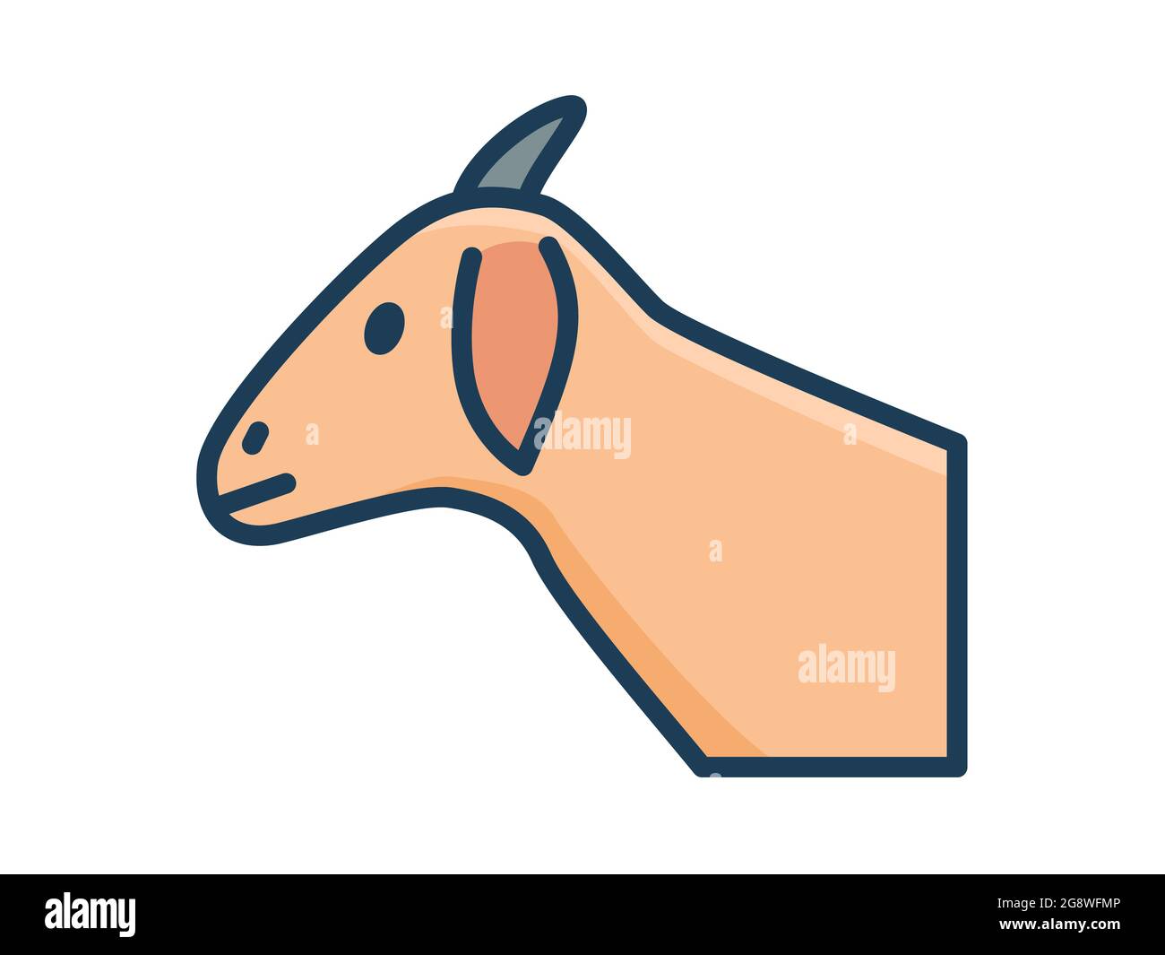 goat eid adha single isolated icon with filled line style vector ...