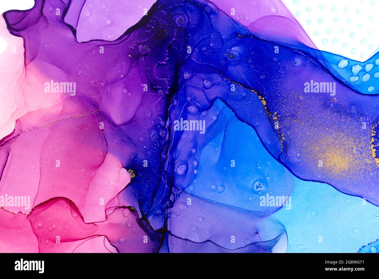 Abstract watercolor pink and violet gradient pattern with dots and ...